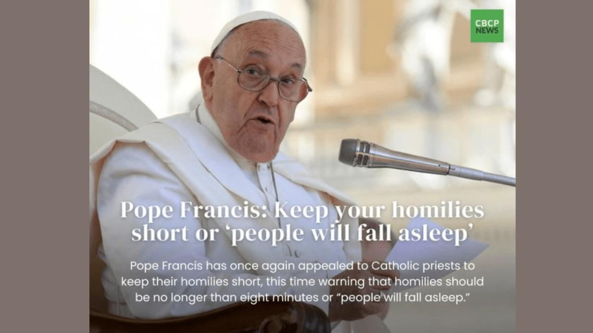 POPE FRANCIS: KEEP YOUR HOMILIES SHORT OR ‘PEOPLE WILL FALL ASLEEP ...